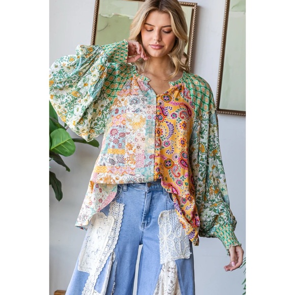 Oli & Hali | Tops | Oli Hali Paisley Floral Print Long Sleeve Spring ...